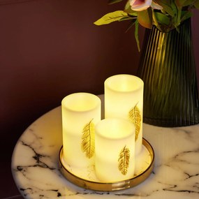 Pauleen Golden Feather Candle LED svíčka sada 3 ks