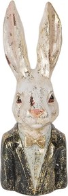 Dekorace busta králík se zlatým třpytem - 13*12*32 cm