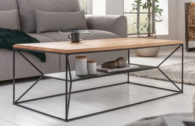 Moebel Living Dubový konferenční stolek Bourne 110 x 55 cm s kovovou podnoží