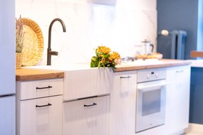 Laveo Pretto, vysoká dřezová baterie h-395, černá matná, LAV-BAO_768D