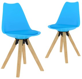 Jídelní židle 2 ks modré,  324235 HangarStore.cz