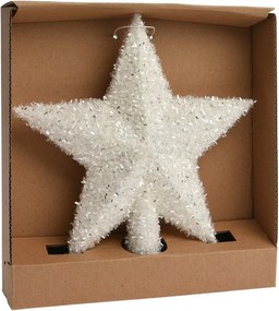 Třpytivá huňatá špice Bílá hvězda 20 cm