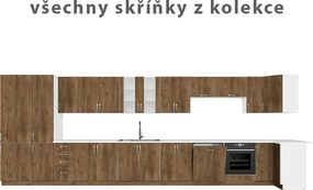 SARA l | horní skříňka 80 G-72 2F policová | 80 cm | bílá/dub lefkas