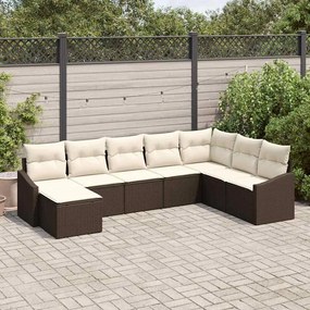 Set pohovek 8 ks Hnědá polyratan 3346838