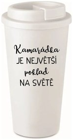 KAMARÁDKA JE NEJVĚTŠÍ POKLAD NA SVĚTĚ - bílý termohrnek 475 ml
