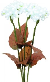 Umělá květina - Hortenzie s květy, bílé, 100 LED diod, 80 cm