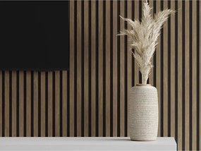 Mexen Lam-F, akustické stěnové lamely 275 × 30 cm, plstěný podklad 8 mm, technická dýha, ořech kakaový, S105-275307-3015-018