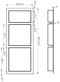 Mexen X-Wall-S, SMC polička na zapuštění do zdi s přírubou 99,1 x 40,7 cm, bílá, 1901994109