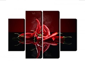 Vícedílný obraz Červené Chilli Papričky Nedostatek Nedostatek Přírodní plátno 120x90
