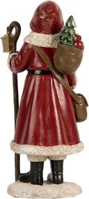 Červená vánoční dekorace Santa Claus s pytlem dárků - 12*11*26 cm