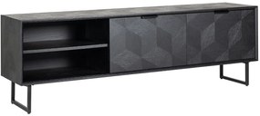 OnaDnes -20% Černý dubový TV stolek Richmond Blax 180 x 40 cm