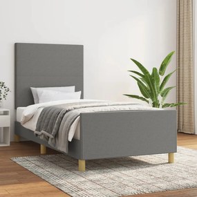 Rám postele bez matrace tmavě šedá 90 x 190 cm textil 3124856