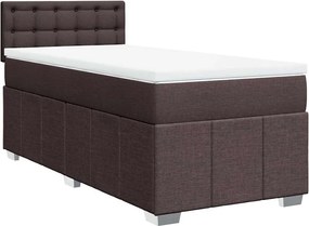 Box spring postel s matrací tmavě hnědá 90x200 cm textil 3286968