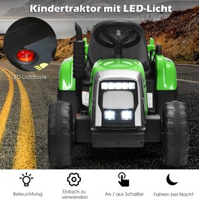 Costway 3-rychlostní dětský traktor 12 V pojízdný traktor s odnímatelným