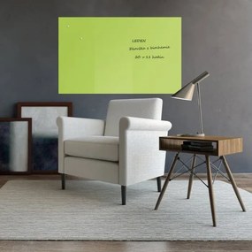 Zelená pistáciová firemní skleněná magnetická tabule Smatab® - 100 x 65 cm