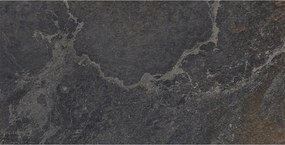 Mexen Blaze Nero glazovaná kamenina rekt. G1, podlahová-stěnová dlaždice 120 x 60 cm, carving - TL420-120-060-01