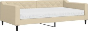 Válenda s matrací krémová 100 x 200 cm textil 3197417