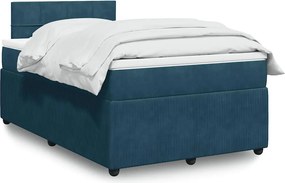 Box spring postel s matrací modrá 120 x 200 cm samet 3287714