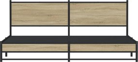 Kovový rám postele bez matrace dub sonoma 200 x 200 cm 3301398