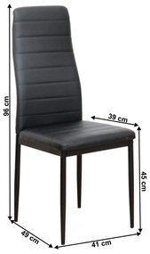Kondela Židle, ekokůže černá / kov černá, COLETA NOVA
