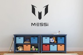 Lepy.cz Samolepka na zeď Messi - Logo Velikost (šířka x výška): 30x36cm, Barevná varianta: Tyrkysová modrá