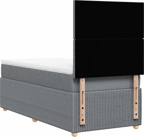 Box spring postel s matrací světle šedý 100 x 200 cm textil 3291960