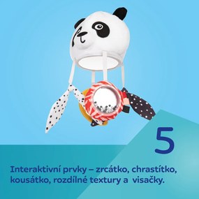 Canpol babies Senzorická závěsná cestovní hračka PANDA s klipem BabiesBoo