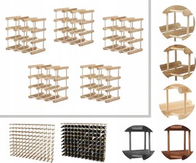 Regál na víno dubový stojan na víno Modulární regál na alkohol 45+12 bot Dub