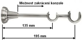 Garnýž kovová 140 cm dvouřadá - dvojitá 25 Žezlo Nerez