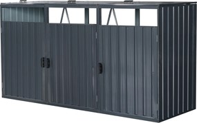Přístřešek na 3 popelnice BestBerg BBTS-MK3  / 1,9 m² / 240 × 80 × 122 cm / antracit