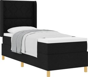 Postel s boxspringem s čelo Černá 80 x 200 cm textil 3341863