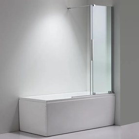 BPS-koupelny Dvoudílná vanová zástěna HYD-ATA 85x150 chrom/transparent