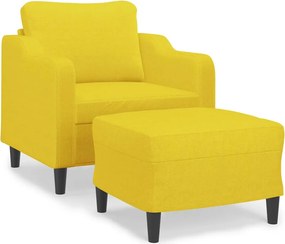 Křeslo s podnožkou světle žluté 60 cm textil 3201132