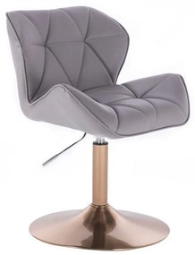 LuxuryForm DESIGN Otočná židle MILANO na zlatém talíři - šedá