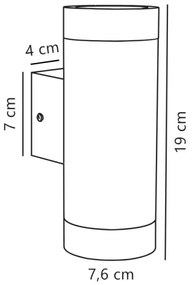 Nordlux - Venkovní nástěnné svítidlo TIN 2xGU10/35W/230V IP54