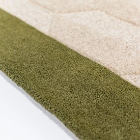 Zelený/v přírodní barvě ručně tkaný vlněný koberec 120x170 cm Apex Border Wool – Flair Rugs