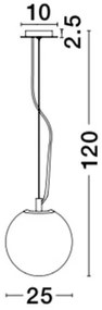 Nova Luce Závěsné svítidlo FROZEN čiré sklo a akryl uvnitř chromovaný hliník E27 1x12W