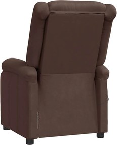 Polohovací křeslo hnědé umělá kůže 340171
