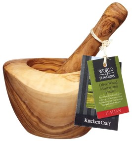 Hmoždíř z olivového dřeva Kitchen Craft Italian