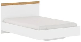 Manželská postel 120 cm Vina (bílá + dub wotan) (bez roštu a matrace). 1053367