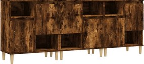 Příborníky 3 ks kouřový dub 60 x 35 x 70 cm kompozitní dřevo 3185740