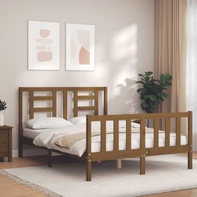 vidaXL Rám postele s čelem 120 x 200 cm masivní dřevo [3192877] Barva: Přírodní