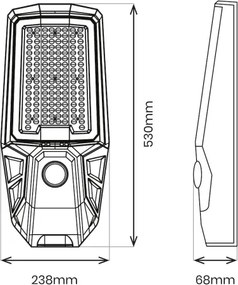 LED Stm. poul. lampa se senz. a solár. pan. KOBRA 400W/24000 mAh IP65 antr. + DO