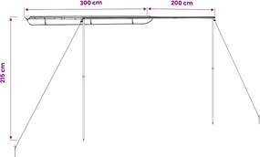 Náhradní plachta na markýzu žlutá a oranžová 350 x 250 cm polyesterová 312016