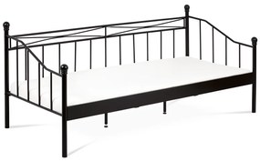 Postel BED-1905 BK jednolůžko 90x200 cm, kov černý lak polomat