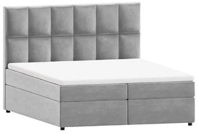 Světle šedá boxspring postel s úložným prostorem 140x200 cm Flip – Ropez