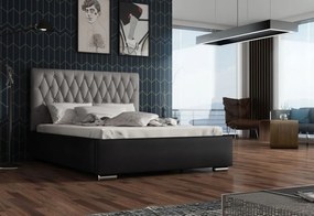 Čalouněná postel SIENA + rošt + matrace, Siena04 s knoflíkem/Dolaro08, 160x200