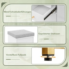 Costway Toaletní stolek s osvětleným zrcadlem Sada toaletního a taburetky 3
