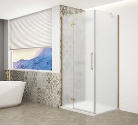 Gelco Trinity Gold Matt čtvercový sprchový kout 100 x 100 x 200 cm otevírací levá zlatá sklo matné GT5610-10ML-G