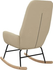 Houpací křeslo krémové textil 341255